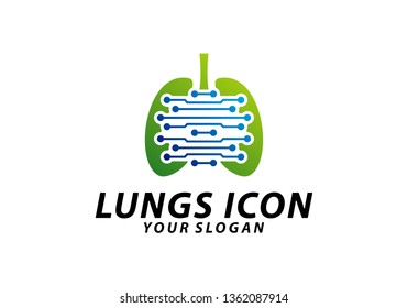 Lung Tech Logo Concept Vector Digital Stock Vector (Royalty Free ...