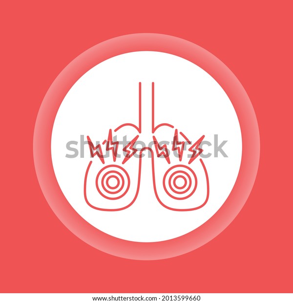 Lungs Acute Pain Color Button Icon Stock Vector (Royalty Free) 2013599660
