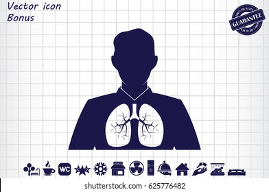 Lungs People Icon Vector Illustration Eps10 Stock Vector (Royalty Free ...