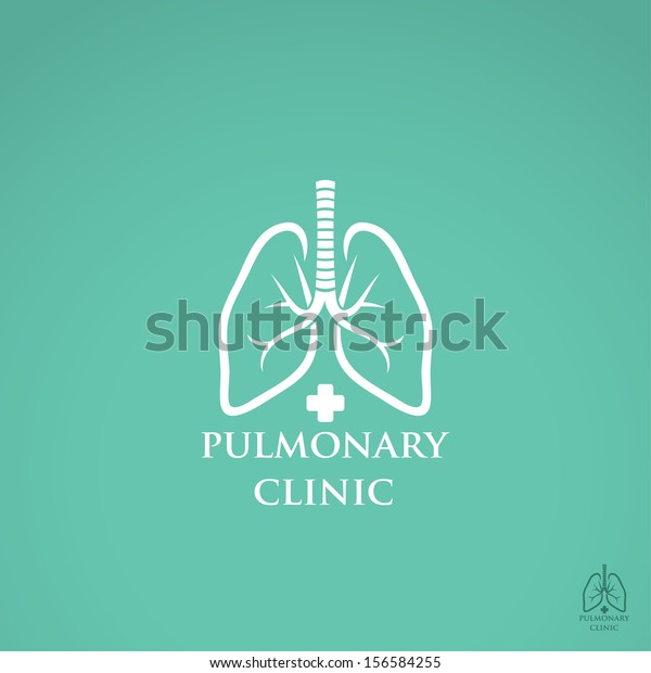 Lungs Sign Hospital Label Vector Illustration Stock Vector (Royalty ...