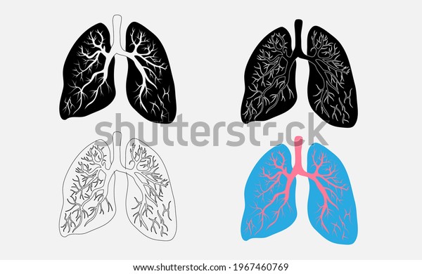 Lungs Symbol Breathing Lunge Exercise Lung Stock Vector (Royalty Free ...