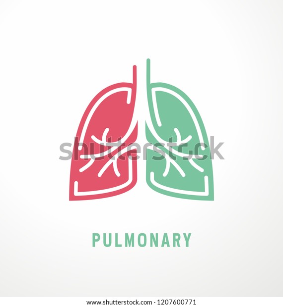 Diseño del símbolo del pulmón. Idea del logo pulmonar para clínica médica.