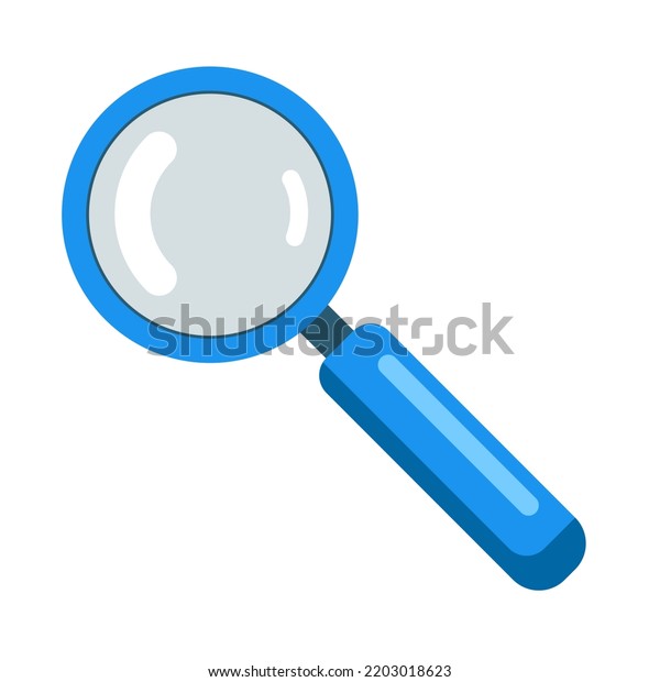 Lupa Flat Style Magnifying Glass Blue Stock Vector (Royalty Free ...