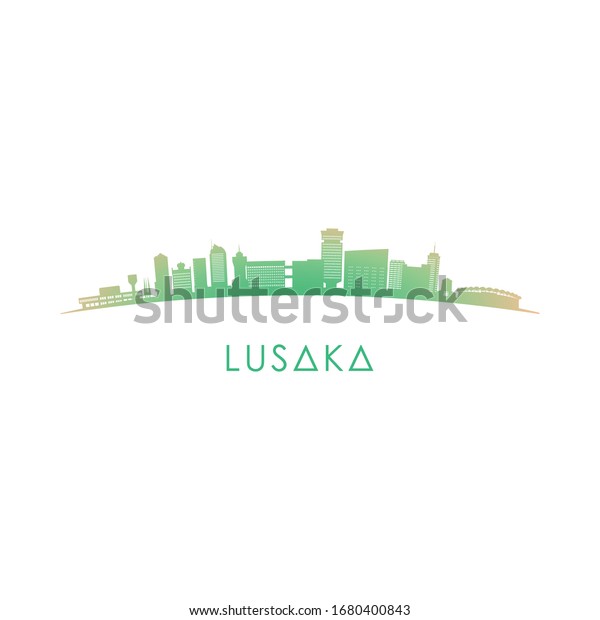 Lusaka Skyline Silhouette Vector Design Colorful Stock Vector (Royalty ...