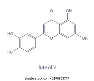 Luteolin Structure Molecule Flavonoid Yellow Dye Stock Vector (Royalty ...