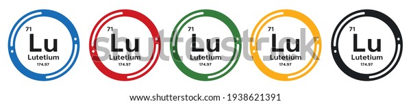Lutetium Symbol Set Flat Design Vector Stock Vector (Royalty Free ...