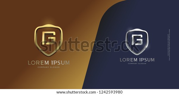 Luxurious 3d G Letter Shield Badge Stock Vector (Royalty Free ...