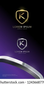 Luxurious 3d K Letter Shield Badge Stock Vector (Royalty Free) 1243668778 | Shutterstock