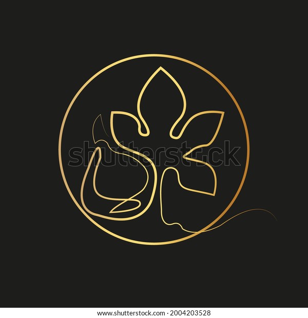 Luxurious Golden Line Logo Design Simple Stock Vector (Royalty Free ...
