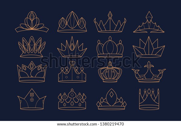 Luxurious Royal Crown Designs Vector Collection Stock Vector (Royalty ...