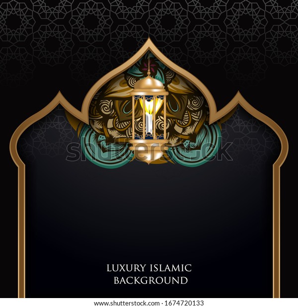 Luxury Black Gold Islamic Background Illustration Stock Vector (Royalty ...