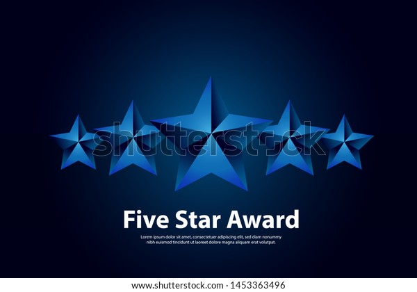 Luxury Blue Five Star Award On Stock Vector (Royalty Free) 1453363496