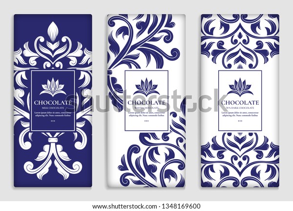 Luxury Blue Packaging Design Chocolate Bars Stock Vector (Royalty Free ...