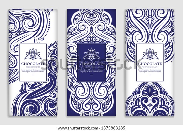 Luxury Blue Packaging Design Chocolate Bars Stock Vector (Royalty Free ...