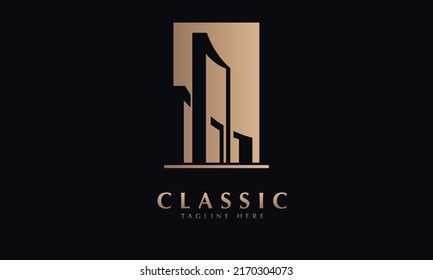 Luxury Building Vector Logo Monograme Template Stock Vector (Royalty ...