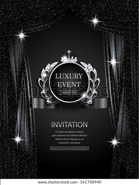 Luxury Event Elegant Silver Black Background Stock Vector (Royalty Free ...