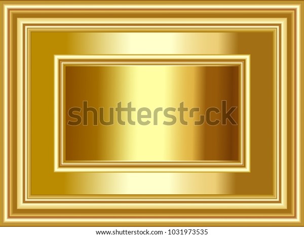 Vektor Stok Luxury Gold Background Gold Frame Shining (Tanpa Royalti ...