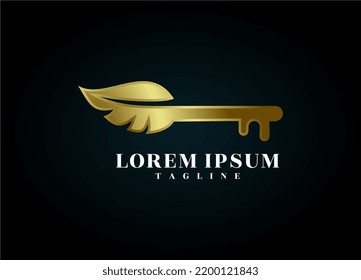 Luxury Gold Leaf Lock Logo Design Stock Vector (Royalty Free ...