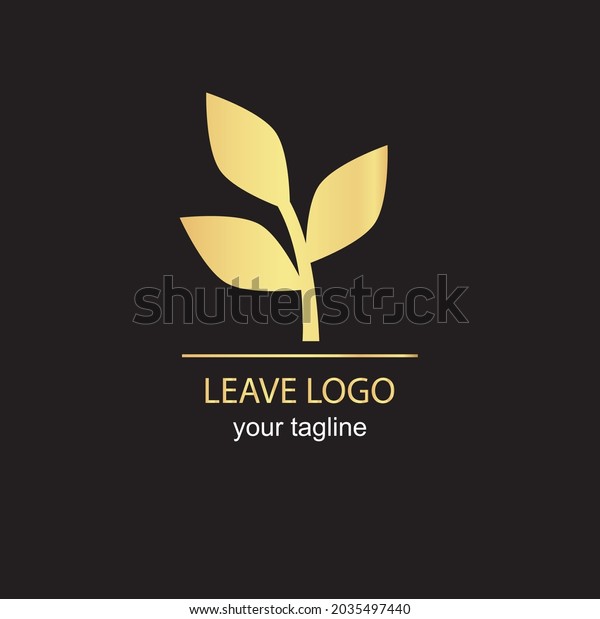 Luxury Gold Leaf Logo Best Hotel Stock Vector (Royalty Free) 2035497440 ...
