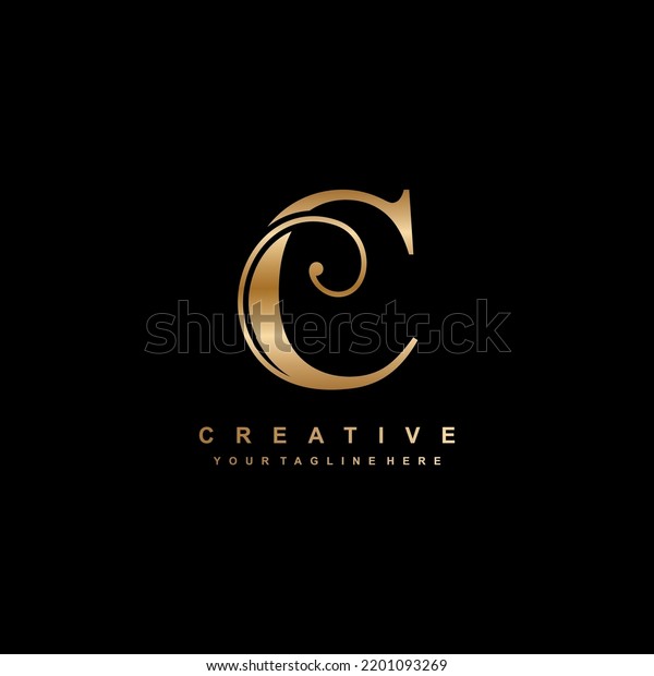 Luxury Gold Letter C Logo Design Stock Vector (Royalty Free) 2201093269 ...