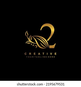Luxury Gold Number 2 Design Template Stock Vector (Royalty Free ...