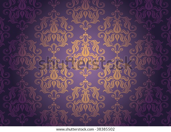 Luxury Gold Ornamental Pattern On Violet Stock Vector (Royalty Free ...