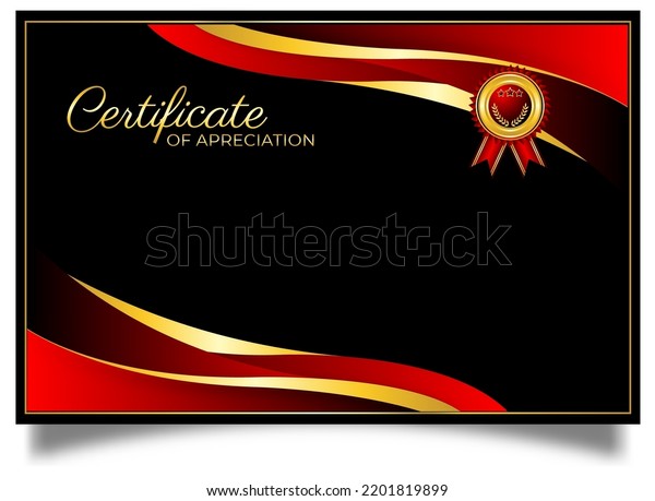 Luxury Gold Red Gradient Modern Certificate Stock Vector (Royalty Free ...