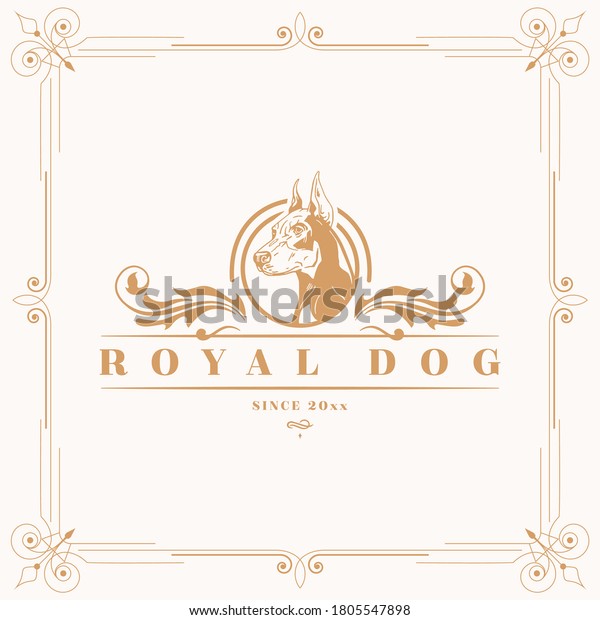 Luxury Gold Royal Dog Vector Logo Stock Vector (Royalty Free ...
