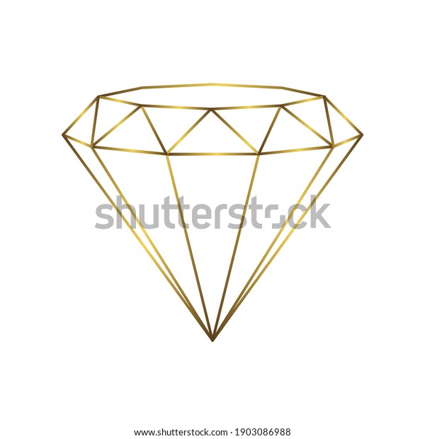 Luxury Gold Shape Diamond Isolated Vector Stock Vector (Royalty Free ...