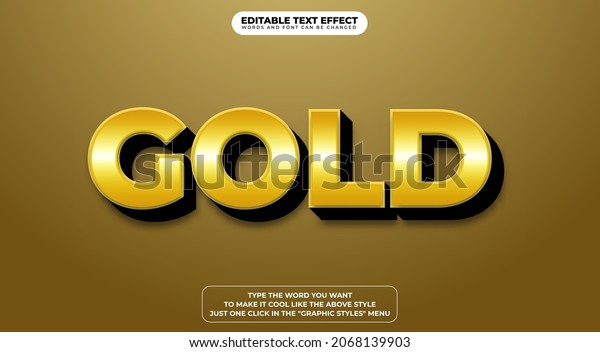 Luxury Gold Text Style Effect Editable Stock Vector (Royalty Free ...