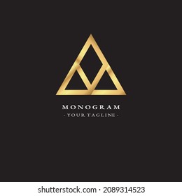 Luxury Gold Triangle Logo Design Template Stock Vector (Royalty Free ...