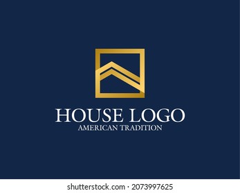 Luxury Gold Vector House Logo Stock Vector (Royalty Free) 2073997625 ...