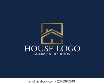 Luxury Gold Vector House Logo Stock Vector (Royalty Free) 2073997649 ...