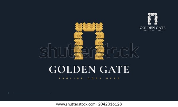 Luxury Golden Gate Logo Design Abstract Stock Vector (Royalty Free ...