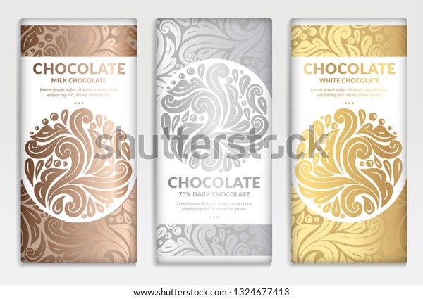Luxury Golden Packaging Design Chocolate Bars Stock Vector (Royalty ...