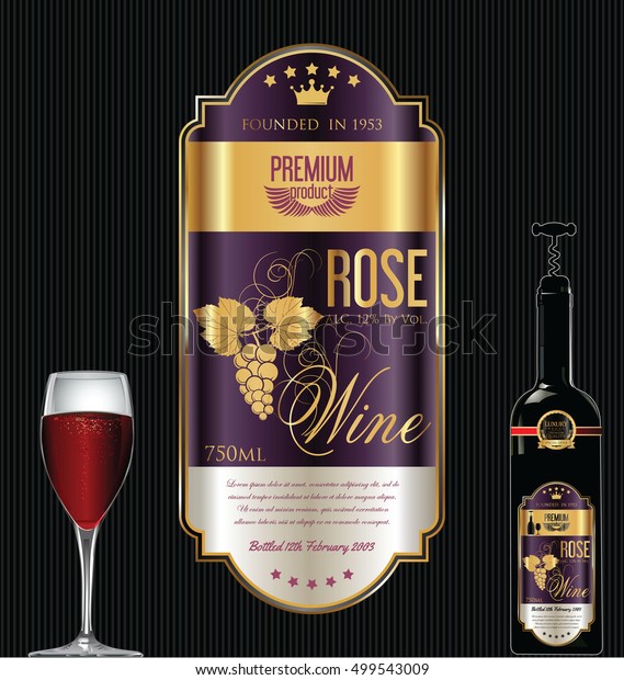 Luxury Golden Wine Label: vector de stock (libre de regalías) 499543009 ...