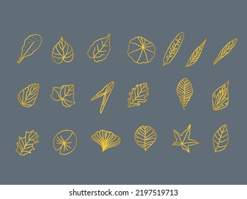 Luxury Hand Drawn Rustic Leaf Outline Stock Vector (Royalty Free ...