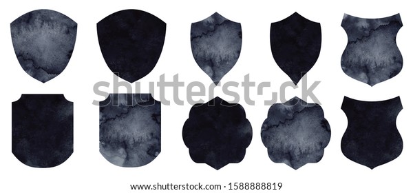 Luxury Heraldic Crests Logo Element Set Stock Vector (Royalty Free ...