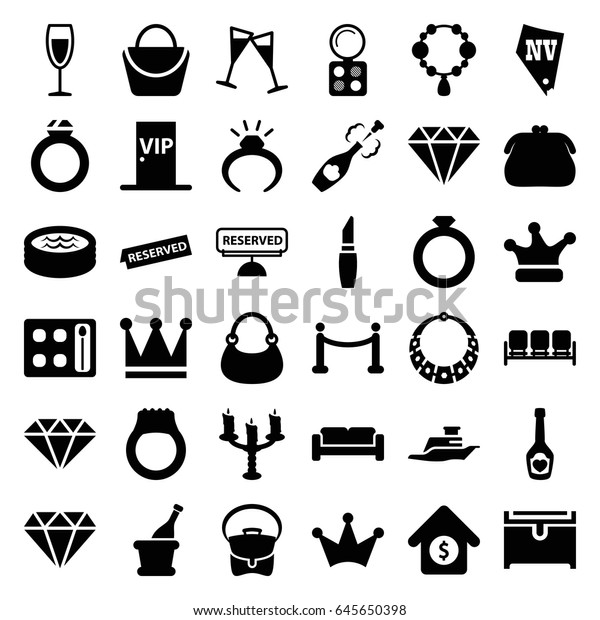 Luxury Icons Set Set 36 Luxury Stock Vector (Royalty Free) 645650398