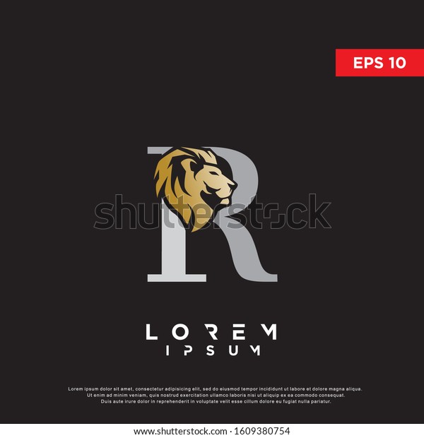 Luxury Initial Letter R Lion Logo Stock Vector (Royalty Free ...