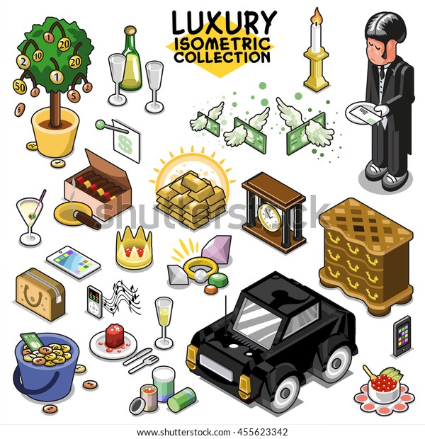 Luxury Items Object Collection Upper Class Stock Vector (Royalty Free ...