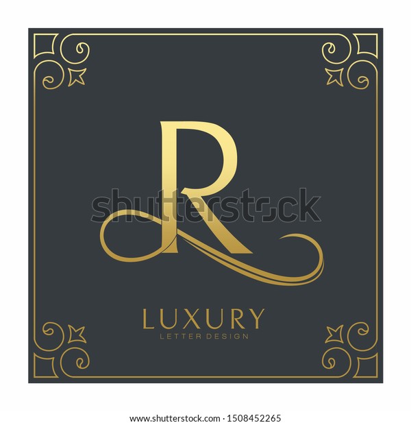 Luxury Letter R Logo Template Gold Stock Vector (Royalty Free ...