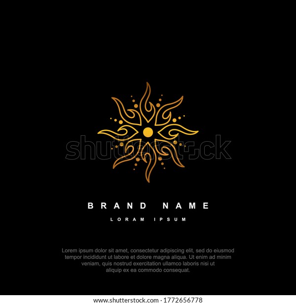 Luxury Logo Star Fire Sun Abstract Stock Vector (Royalty Free ...