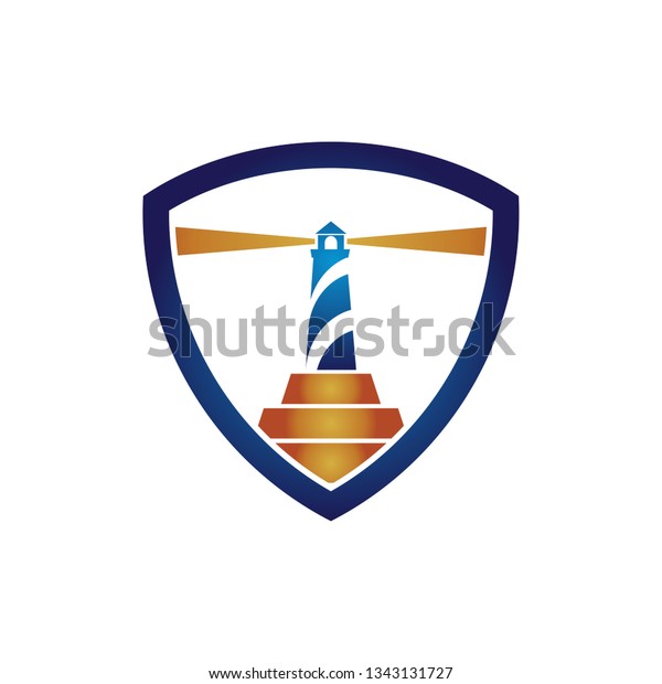 Luxury Modern Lighthouse Tower Shield Business Stock Vector (Royalty ...
