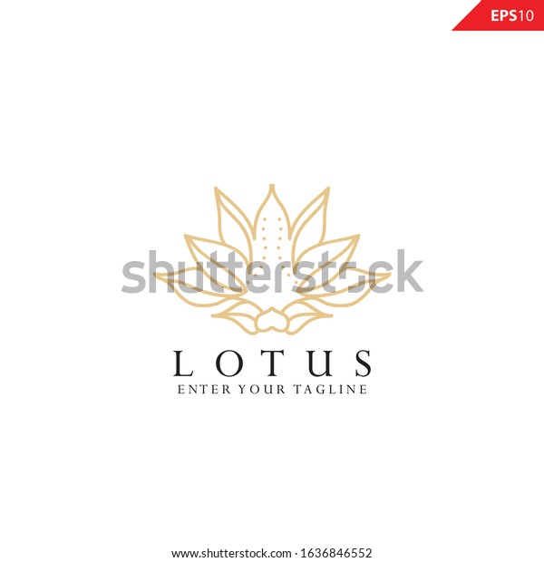 Luxury Monogram Lotus Flower Logo Template Stock Vector (Royalty Free ...