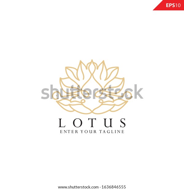 Luxury Monogram Lotus Flower Logo Template Stock Vector (Royalty Free ...