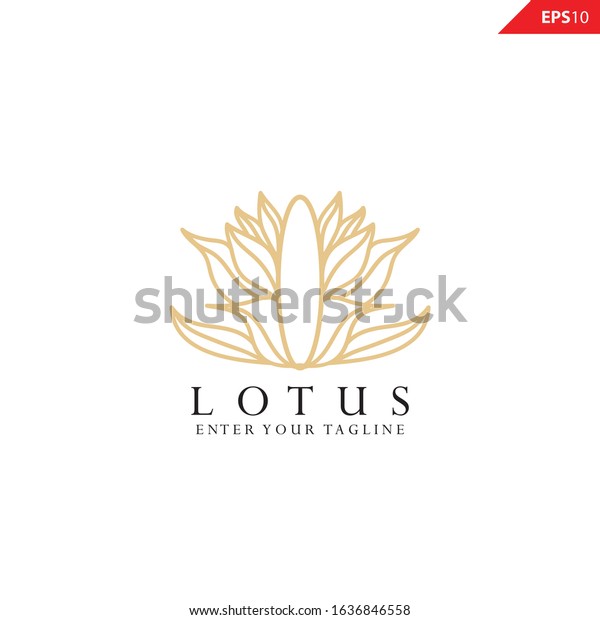 Luxury Monogram Lotus Flower Logo Template Stock Vector (Royalty Free ...