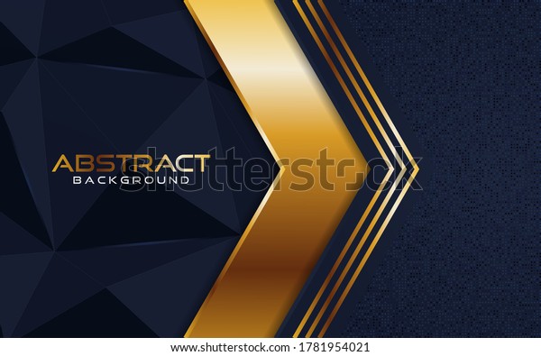 Luxury Navy Blue Background Line Gold Stock Vector (Royalty Free ...