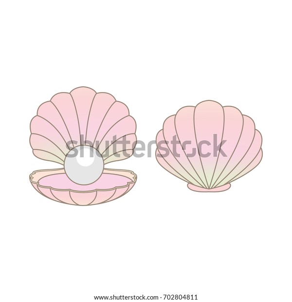 Luxury Rainbow Pearl Clam Shell Vector Stock Vector (Royalty Free ...