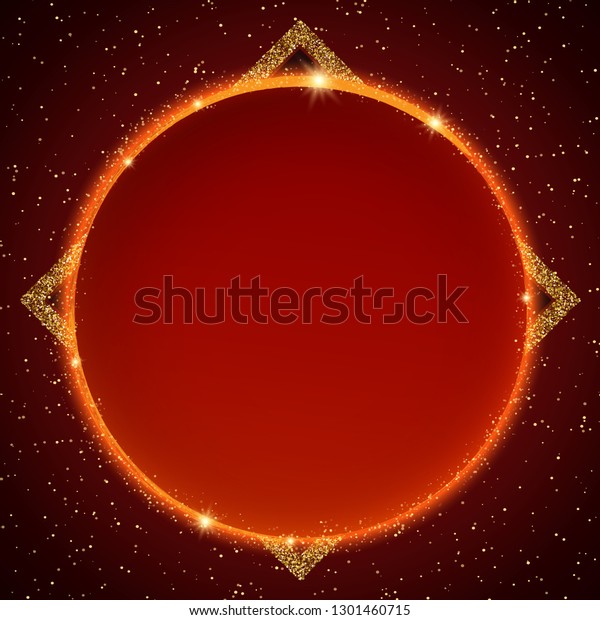 Luxury Red Gold Background Circle Banner Stock Vector (Royalty Free ...